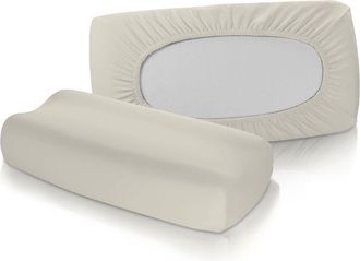 Fleuresse Fleuresse vital Comfort Kissenbezug, 96% Baumwolle, 4% Elasthan, Porzellan, 24.4 x 15.2 x 1.2 cm