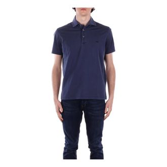 Fay Polo-Shirt mit Logo und Knopfleiste - - Tops - Herren - Blau - 2XL
