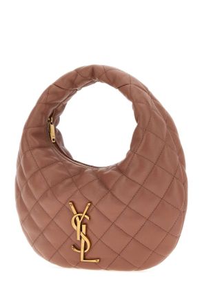 Saint Laurent Womens Antiqued Pink Nappa Leather Icarino Shoulder Bag Coralparadise Borse A Mano