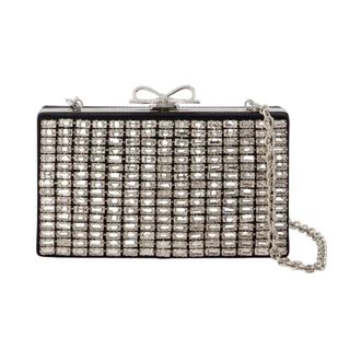 Self Portrait Satin Clutch - - Bags - Damen - Grau - ONE SIZE