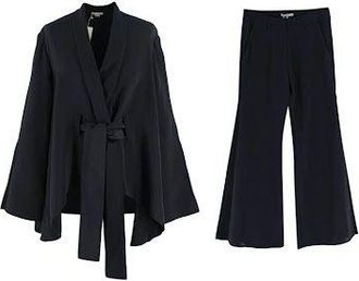 Varana Black Embroidered Silk-Satin Kimono Jacket & Trousers Size S