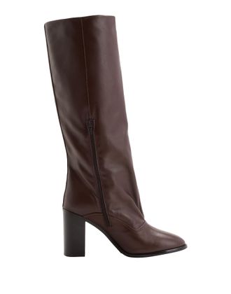 8 by YOOX LEATHER ROUND-TOE HIGH BOOT
