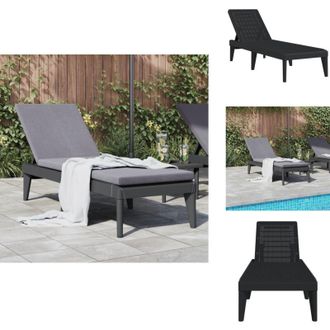 vidaXL Sonnenliege Anthrazit 186x60x29 cm pp - Sonnenliege - Gartenliege - Au&szlig;enliege - Poolliege - Relaxliege