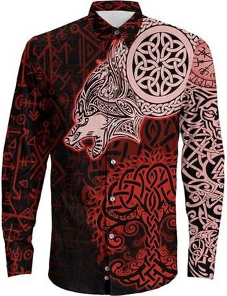 Generico Veste de sport &agrave; capuche &agrave; manches longues pour guerriers vikings Impression 3D Mythologie nordique Tatouage Sweat &agrave; capuche pour homme Sweat d&eacute;contra