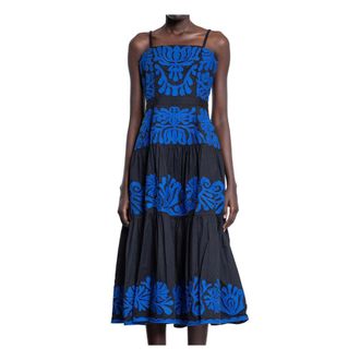 Sea NY Femme, Robes, Noir, Taille: 38 FR Robe D&eacute;bardeur Applique Multicolore avec Broderie