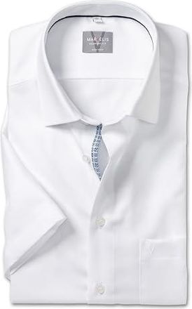 Marvelis Chemise à manches courtes pour homme, coupe confortable, unie, 13 New Kent, Blanc 00, 42