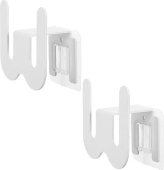 DOITOOL 2 Stück Wandmontierter Slipperhalter Weiß Badezimmer Schuhaufbewahrung mit Abtropfsystem Platzsparender Robuster Hausschuhhalter ohne Bohren Modernes 