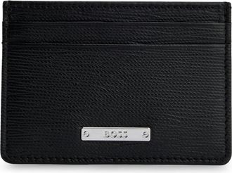 HUGO BOSS Embossed Leather Card Holder - - Accessories - Herren - Schwarzk - ONE SIZE