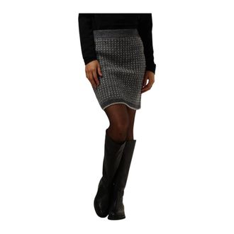 Selected Kurzer Strickrock - - Skirts - Damen - Grau - L