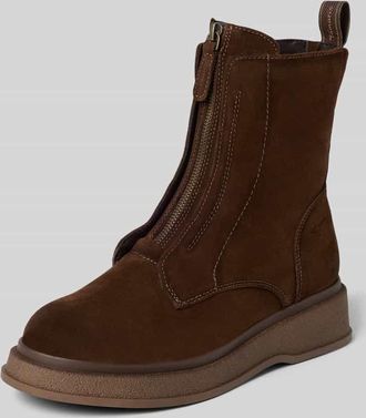 Tamaris Boots mit Frontrei&szlig;verschluss aus Rindsvelours