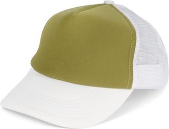 styleBREAKER Casquette en Maille 5 Panneaux Unisexe, Casquette de Camionneur, Casquette de Baseball, Fermeture r&eacute;glable par clic et Snap 04023007, Couleur:Olive - 