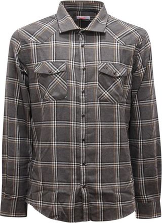 Sun 68 Homme, Chemises, Gris, Taille: L S44112 4701 Flannel Shirt