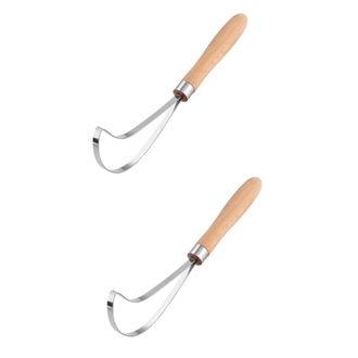 BESTONZON Edelstahlspatel 2st Kokosraspel Fruchtsch&auml;ler Werkzeug Kokosnussmesser Fleischschaber Aus Kokosnuss Kokosnuss-fleisch-entferner H&ouml;lzern Rostfreier Sta