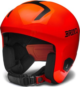 Briko Unisex - Erwachsene Helmet, Shiny Orange Fluo-Schwarz, XL