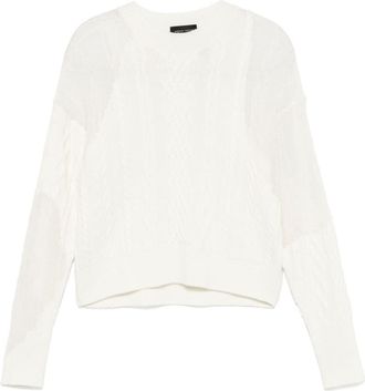 Roberto Collina Pullover mit Zopfmuster - Wei&szlig;
