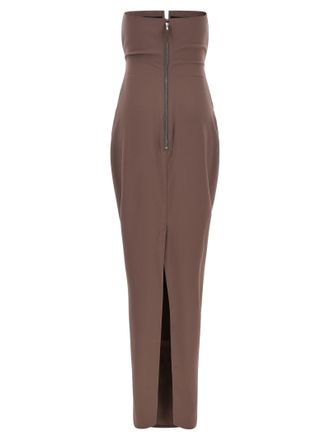 Rick Owens Womens Brown Wool Long Dress