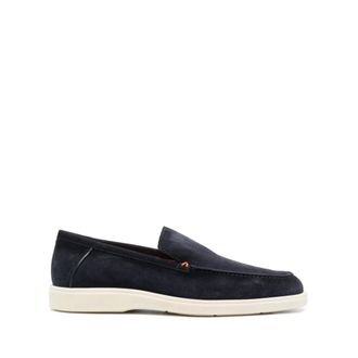 Santoni Blaue Wildleder Slip-On Loafers - - Shoes - Herren - Blau - 41 EU