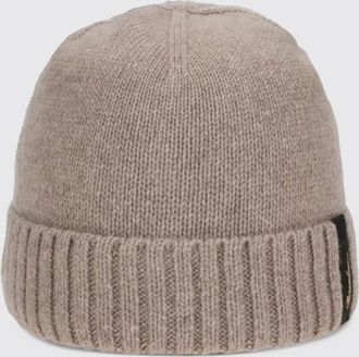 Borsalino Kaschmir-Beanie-M&uuml;tze mit Umschlag und Logo-Patch