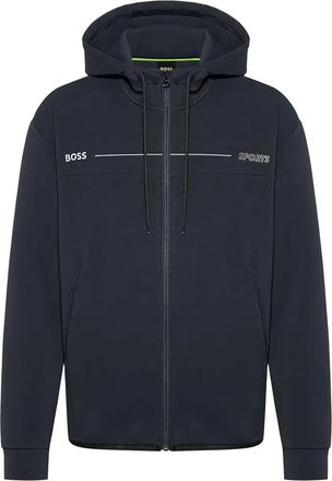 BOSS Hoodie mit Logo-Print - Blau