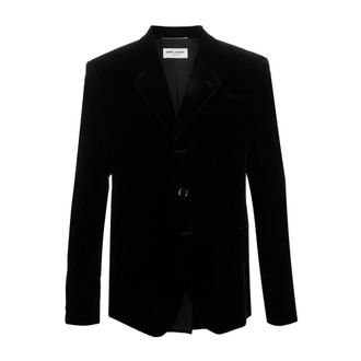Saint Laurent Velours-Sakko - - Jackets - Herren - Schwarzk - L