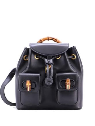 Gucci Bamboo Leather Small backpack - Schwarz