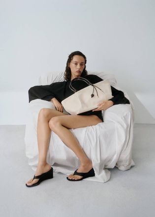 Mango Canvas-Tote-Bag schwarz - Damen - Einheitsgr&ouml;&szlig;e - MANGO