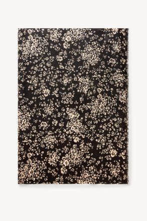 Gerard Darel Foulard en laine et soie &agrave; limprim&eacute; floral - GWEN - Noir
