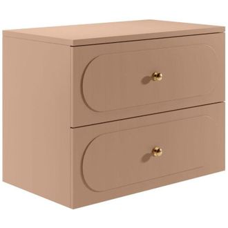 Vente-Unique Meuble sous vasque suspendu avec planche - Vieux rose - 80 cm - SATOBAL