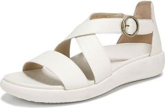 Vionic Womens Harmony Rx Flat Sandal, Cream Leather, 8 UK Wide