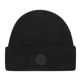 Moncler Homme, Accessoires, Noir, Taille: ONE Size Logo Tricot Beanie