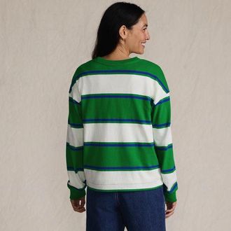 Lands End Jersey-Shirt mit langen &Auml;rmeln, Damen, Gr&ouml;&szlig;e:36-38 regular, Gr&uuml;n, Baumwolle, by Lands End