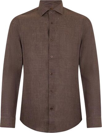 Moorer Homme, Chemises, Brun, Taille: M Chemise &agrave; manches longues polyvalente