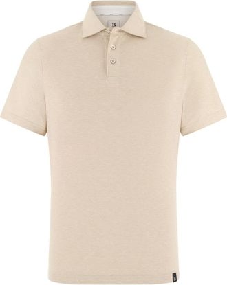 Boggi Milano Homme, Tops, Beige, Taille: XL Polo en coton et lin