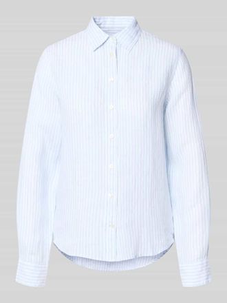 GANT Regular Fit Leinenbluse mit Hemdblusenkragen und Label-Stitching