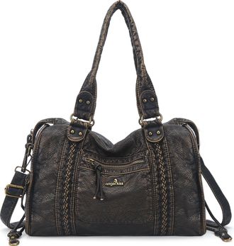 Angel Kiss Hobo-Taschen f&uuml;r Damen, veganes Leder, Hobo-Umh&auml;ngetasche, gro&szlig;e Tragetasche, Umh&auml;ngetasche, Bronze, 8 liters