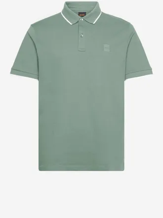 HUGO BOSS Mens Polo Shirt Stretch Cotton Light Green T-shirts And Polos