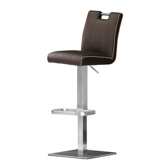 Roomscape home24 Barstuhl Laetitia 40 x 89 x 50cm Braun Eckig Echtleder