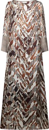 Pierre-Louis Mascia robe longue à motif pied-de-poule - Tons neutres