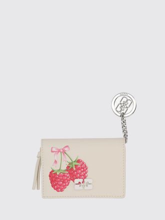 Ganni Portefeuille bifold en cuir recycl&eacute; avec imprim&eacute; et logo Papillon