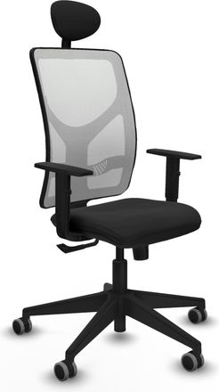 Piqueras y Crespo B&uuml;rostuhl, schwarz, mit 1D-Armlehnen, h&ouml;henverstellbarer Lendenwirbelst&uuml;tze und festem Kopfteil, ausgestattet mit Sincro 3 Positionen und Schneidescha