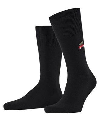 Falke Herren Socken Airport X-Mas Car M So Wolle Baumwolle einfarbig 1 Paar, Schwarz Black 3000, 41-42