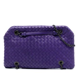 Bottega Veneta Purple Nappa Intrecciato Duo Shoulder Bag