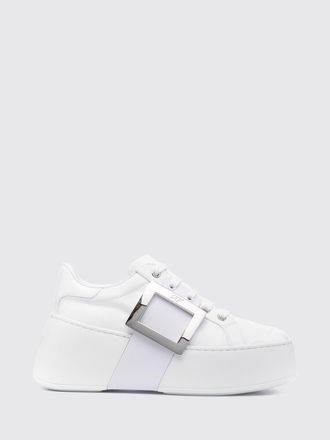 Roger Vivier Viv Skate Plateau-Sneakers aus Kalbsleder mit Schnalle