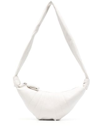 Christophe Lemaire petit sac à bandoulière Croissant en cuir - Blanc