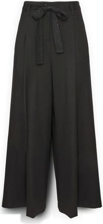 Elena Miro Femme, Pantalons, Noir, Taille: 50 FR Pantalon Large avec Ceinture