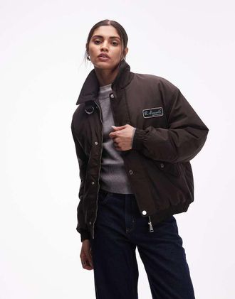 Lacoste Oversize-Jacke in Braun-Brown