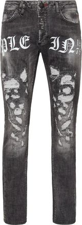 Philipp Plein Homme, Jeans, Noir, Taille: W30 Pantalon en Denim Coupe Super Droite