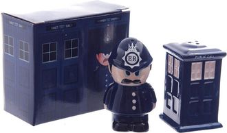 Puckator Keramik & Polizei Polizist Box Salz & Pfeffer Set