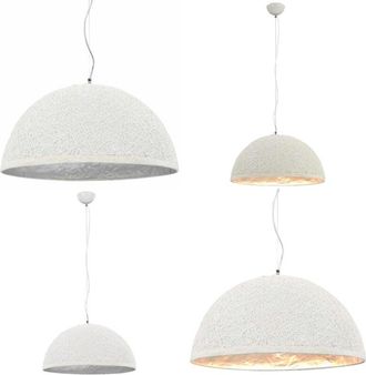 vidaXL Vidaxl - Lampe suspendue Blanc et argenté Ø50 cm E27 - Lampe Suspension - Lampadaire - Luminaire Design - Éclairage Intérieur - Ambiance Chaleureuse