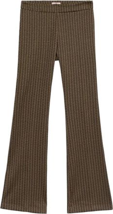 Oltre Femme, Pantalons, Jaune, Taille: 50 FR Pantalon Évasé en Maille Milano Motif